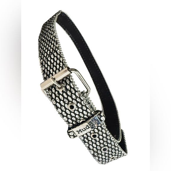 Mudd | Accessories | Vintage 9s Y2k Mudd Black Leather Metallic Coated ...